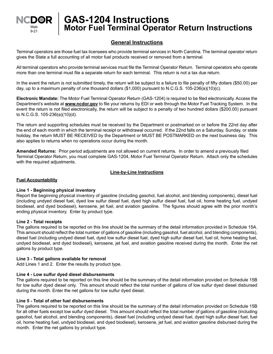 Download Instructions for Form GAS-1204 Motor Fuel Terminal Operator ...