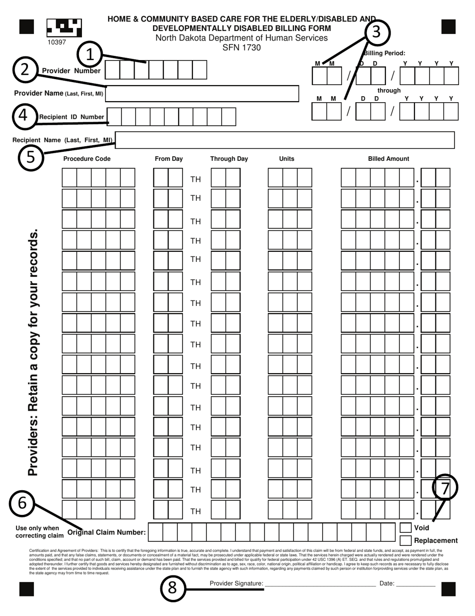 Form SFN1730 - Fill Out, Sign Online and Download Printable PDF, North ...
