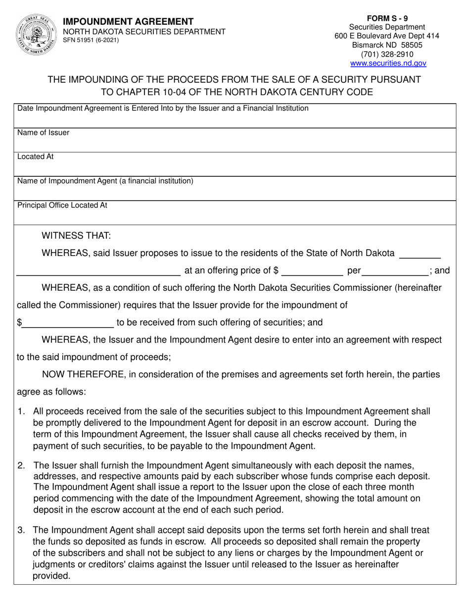 Form S-9 (SFN51951) - Fill Out, Sign Online and Download Fillable PDF ...