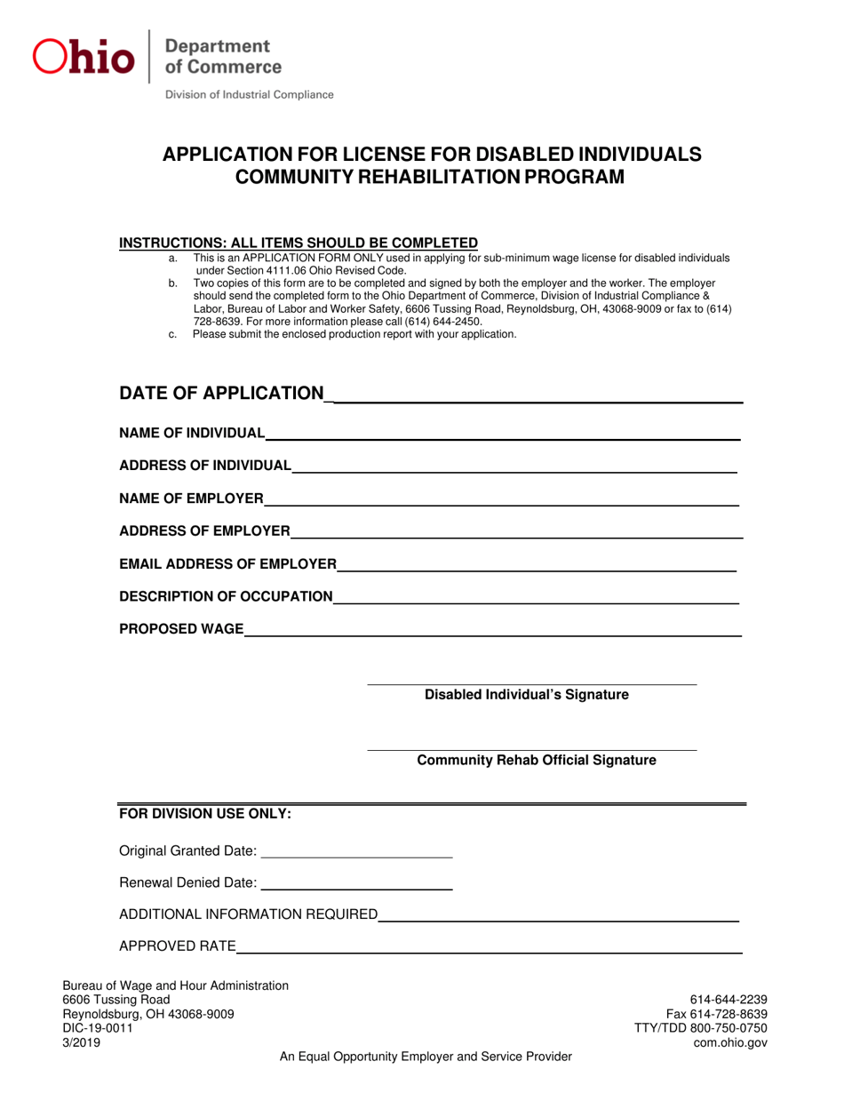 Form DIC-19-0011 - Fill Out, Sign Online and Download Printable PDF ...