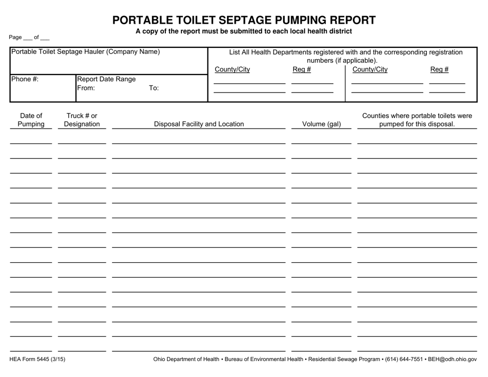 HEA Form 5445 - Fill Out, Sign Online and Download Fillable PDF, Ohio ...