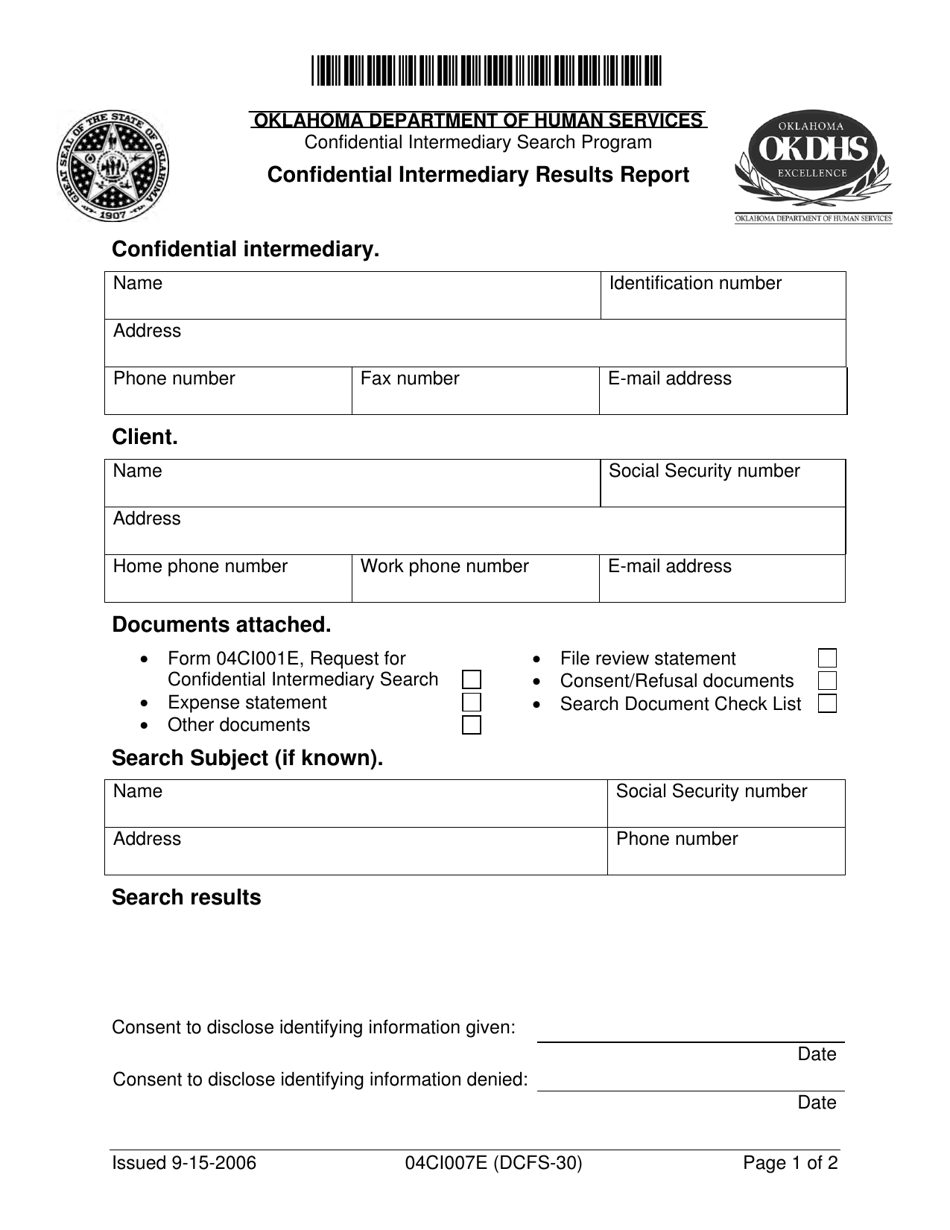Form 04CI007E (DCFS-30) - Fill Out, Sign Online and Download Fillable ...
