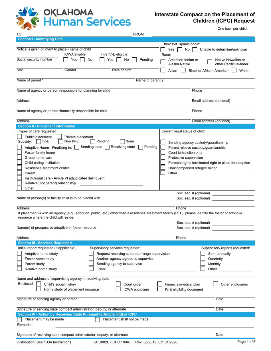 Form 04IC002E (ICPC100A) - Fill Out, Sign Online and Download Fillable ...