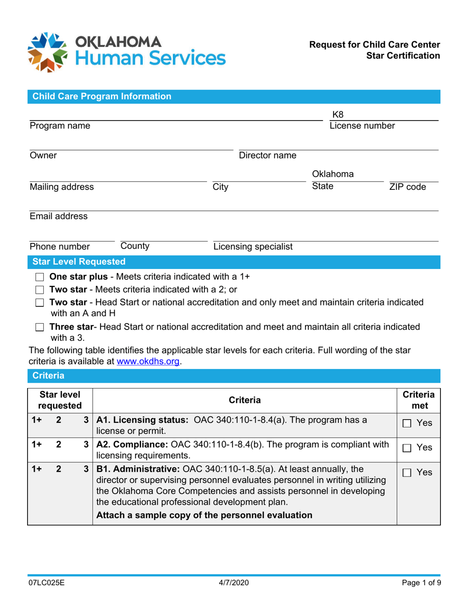 Form 07LC025E (OCC-025) - Fill Out, Sign Online and Download Fillable ...