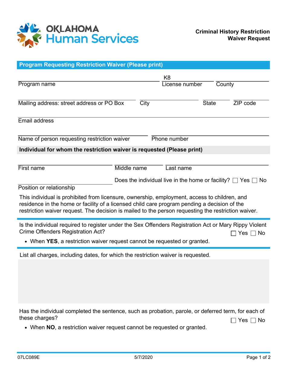 Form 07LC089E - Fill Out, Sign Online and Download Fillable PDF ...