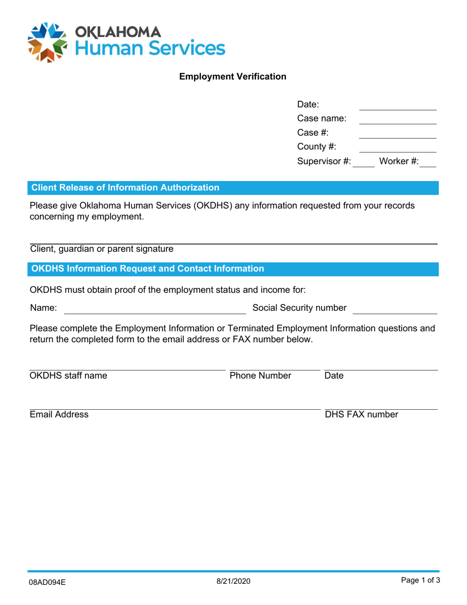 Form 08AD094E (ADM-94) - Fill Out, Sign Online and Download Fillable ...