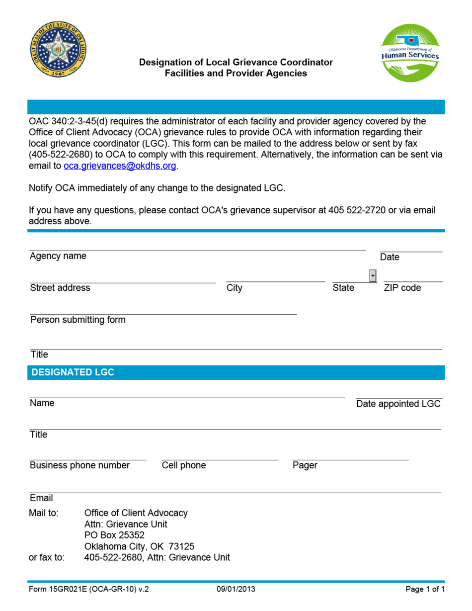 Form 15GR021E (OCA-GR-10) - Fill Out, Sign Online and Download Fillable ...
