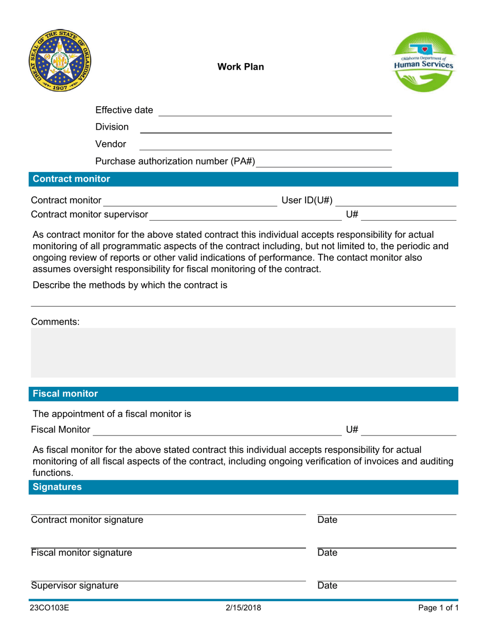 Form 23CO103E - Fill Out, Sign Online and Download Fillable PDF ...