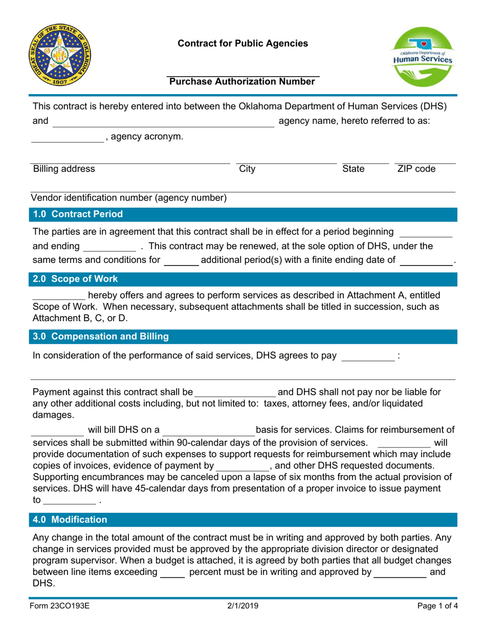 Form 23CO193E - Fill Out, Sign Online and Download Fillable PDF ...