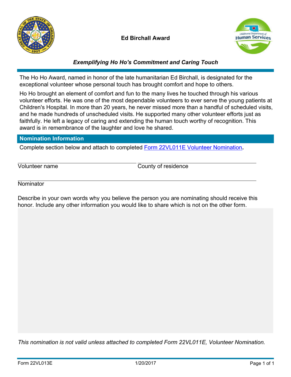 Form 22VL013E - Fill Out, Sign Online and Download Fillable PDF ...