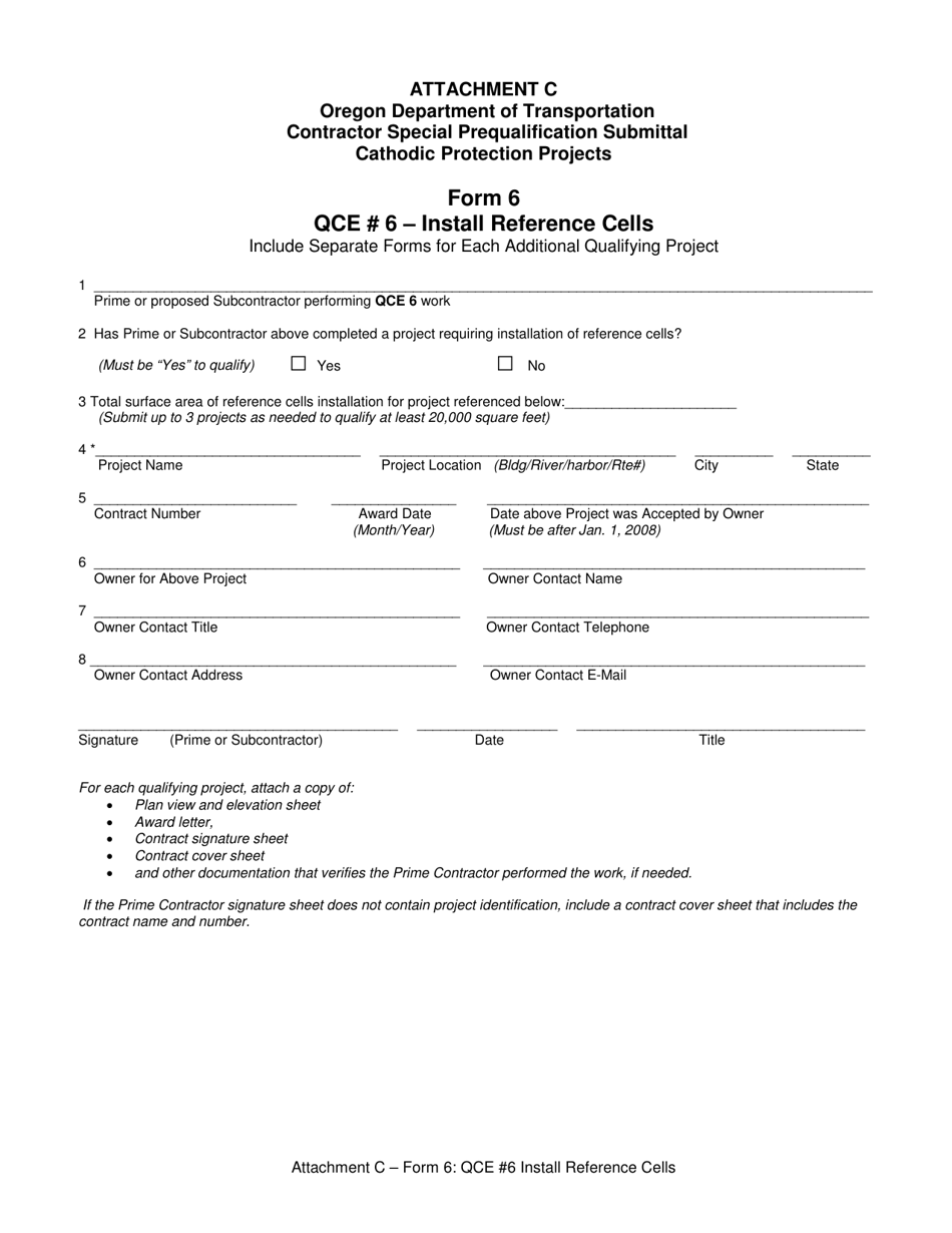 Form 6 Attachment C - Fill Out, Sign Online and Download Fillable PDF, Oregon | Templateroller