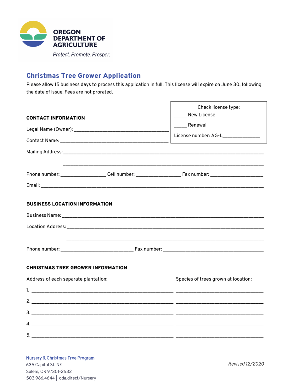 Oregon Christmas Tree Grower Application - Fill Out, Sign Online and ...