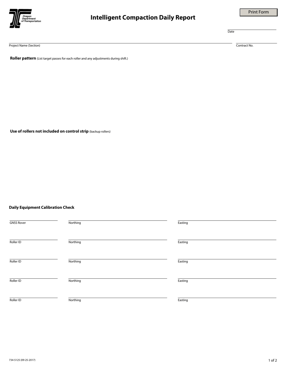 Form 734-5125 - Fill Out, Sign Online and Download Fillable PDF, Oregon ...