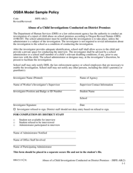 Oregon Osba Child Abuse Investigations on School Premises Form - Fill ...
