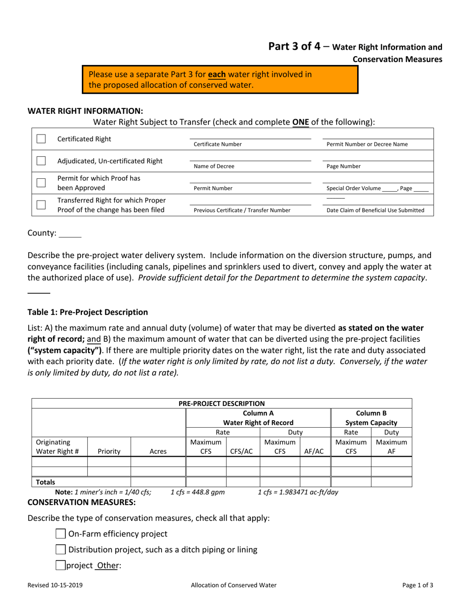 Part 3 Download Printable PDF or Fill Online Allocation of Conserved ...