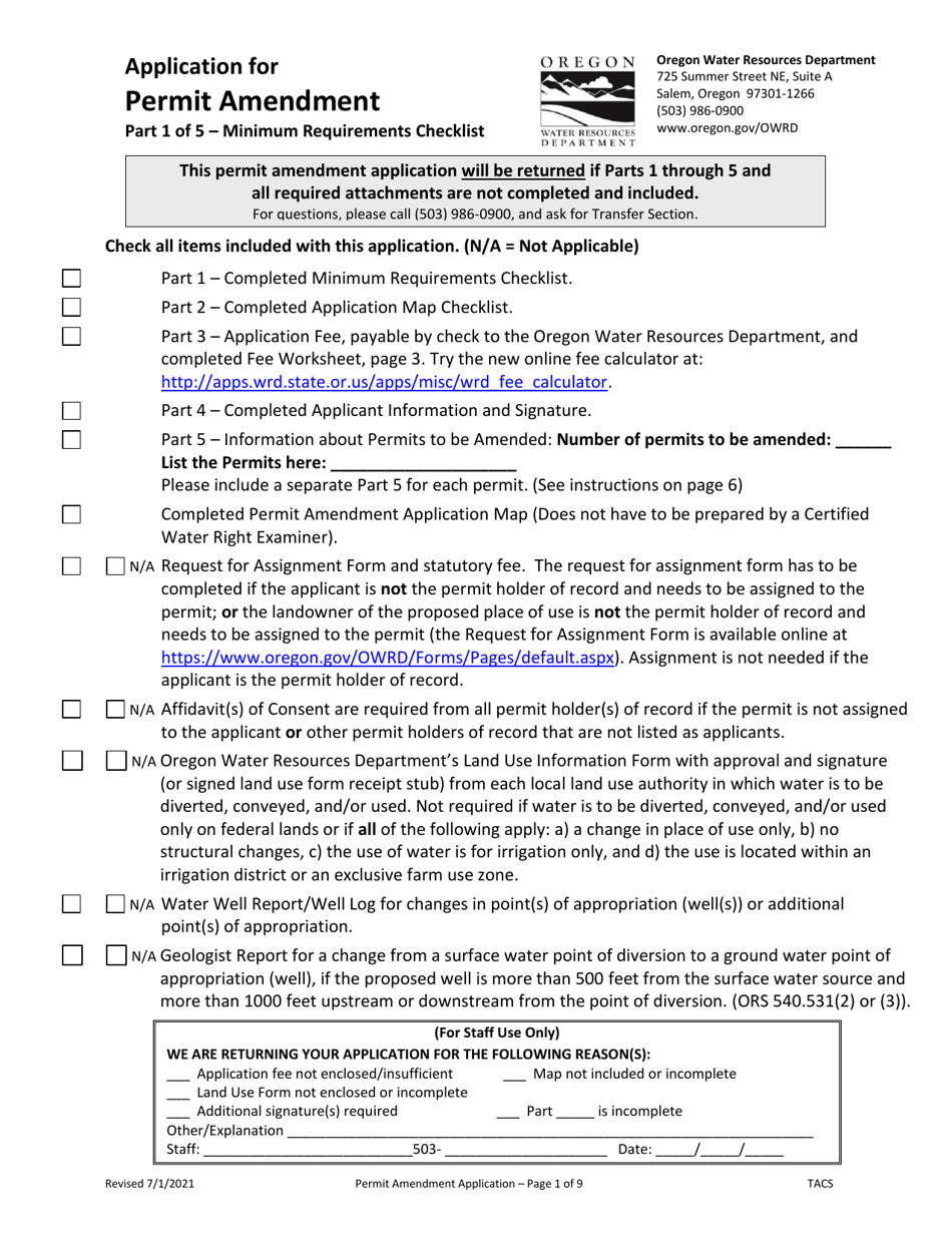 Oregon Application for Permit Amendment - Fill Out, Sign Online and ...