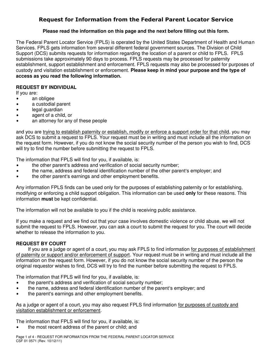 Form CSF01 0571 - Fill Out, Sign Online and Download Printable PDF ...