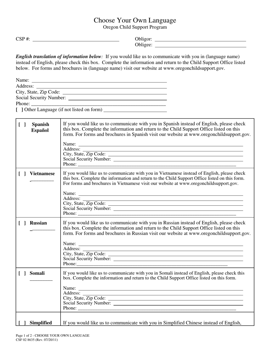 Form CSF02 8635 - Fill Out, Sign Online and Download Printable PDF ...
