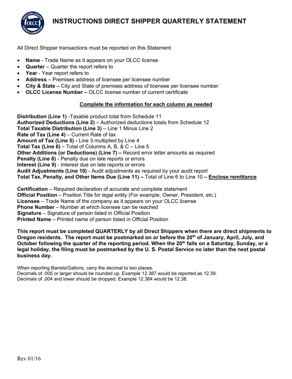 Form DS1 QTR Download Fillable PDF or Fill Online Direct Shipper ...