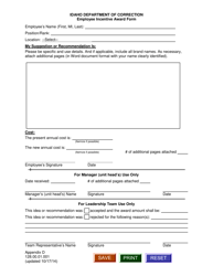 Idaho Employee Incentive Award Form - Fill Out, Sign Online and ...