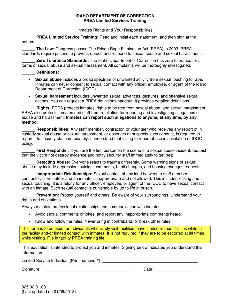 Idaho Inmates Rights and Your Responsibilities - Prea Limited Services ...