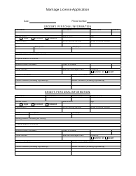 Marriage License Application Form Download Fillable PDF | Templateroller