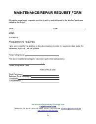 Maintenance Repair Request Form Download Printable PDF | Templateroller