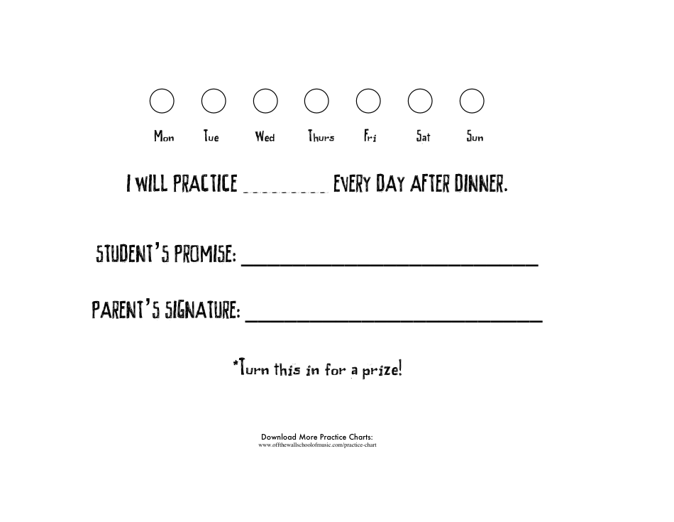 Weekly Practice Chart Template With Signature Download Printable PDF ...