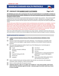 Texas Minimum Standard Health Protocols - Checklist for Media ...