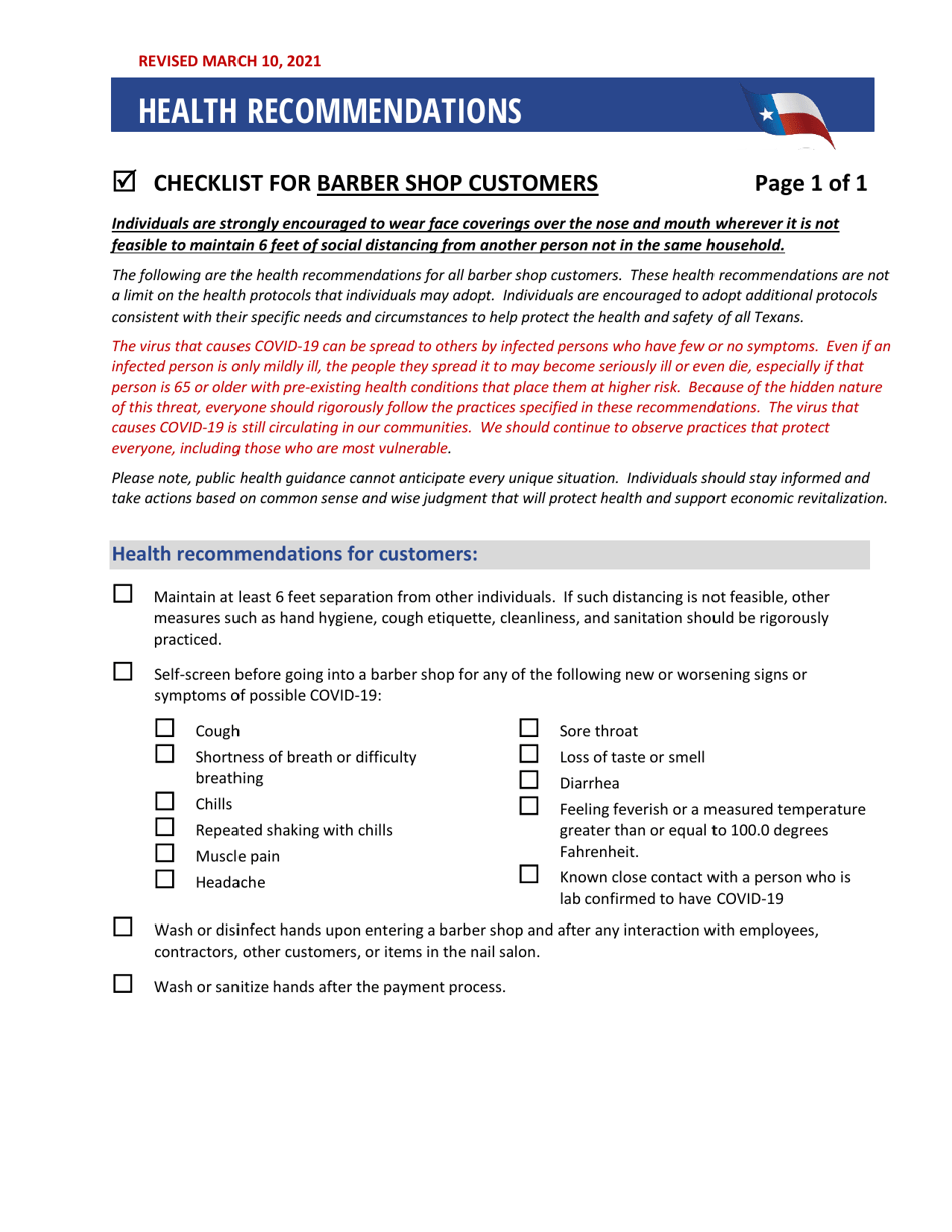 Texas Barber Shops Minimum Standard Health Protocols Download Printable ...