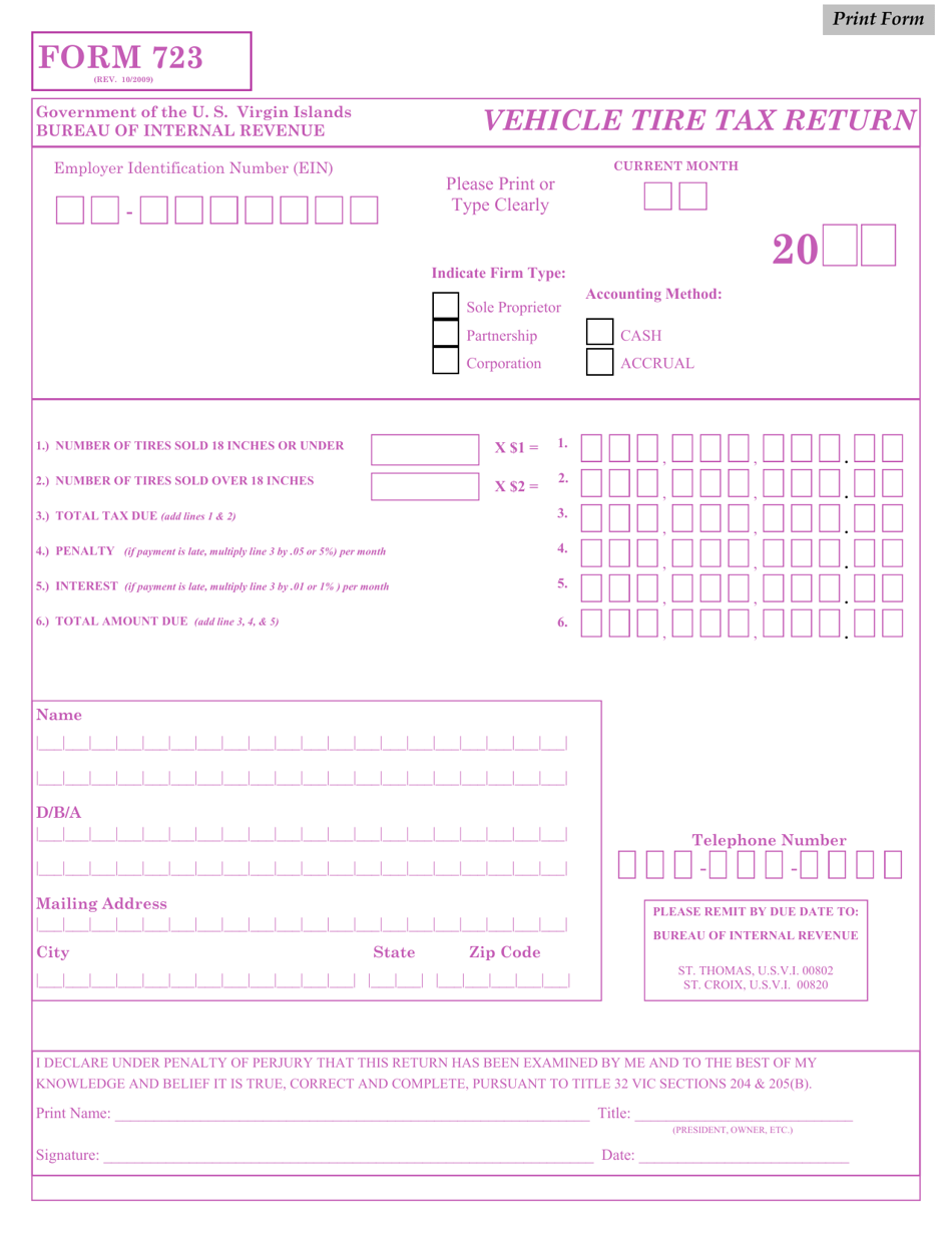 Form 723 - Fill Out, Sign Online and Download Fillable PDF, Virgin ...