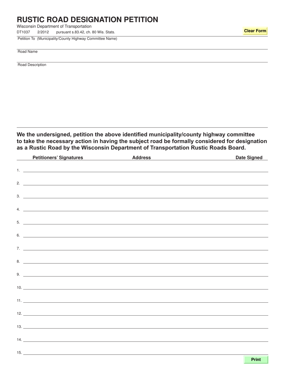 Form DT1037 - Fill Out, Sign Online and Download Fillable PDF ...
