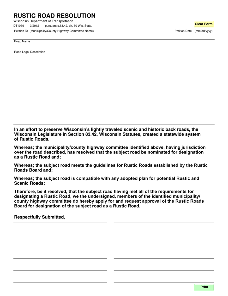 Form DT1039 - Fill Out, Sign Online and Download Fillable PDF ...