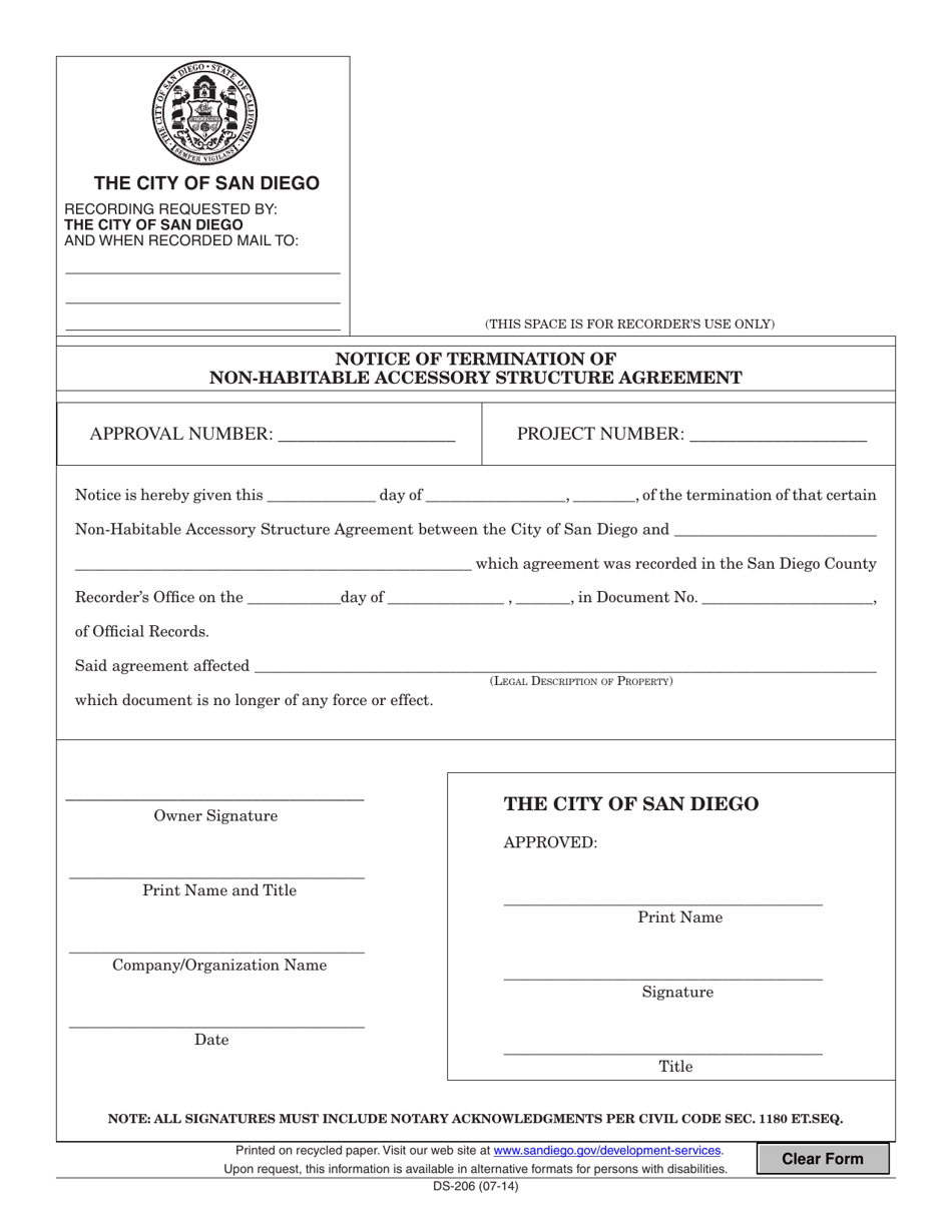 Form DS-206 - Fill Out, Sign Online and Download Fillable PDF, City of ...
