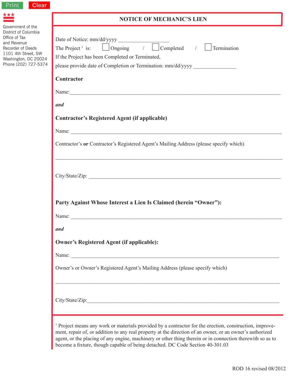 Form ROD16 - Fill Out, Sign Online and Download Fillable PDF ...