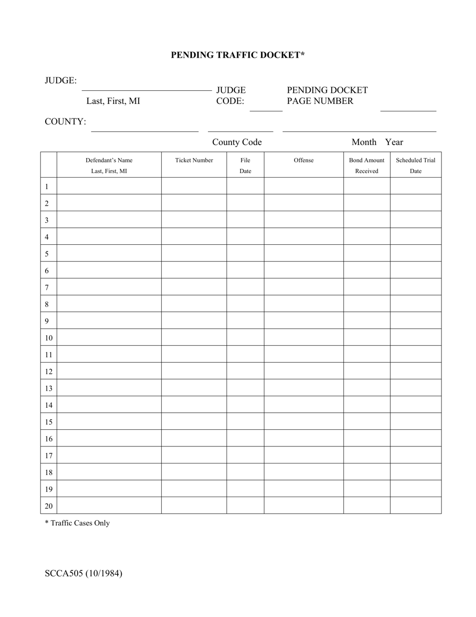 Form SCCA505 - Fill Out, Sign Online and Download Printable PDF, South ...