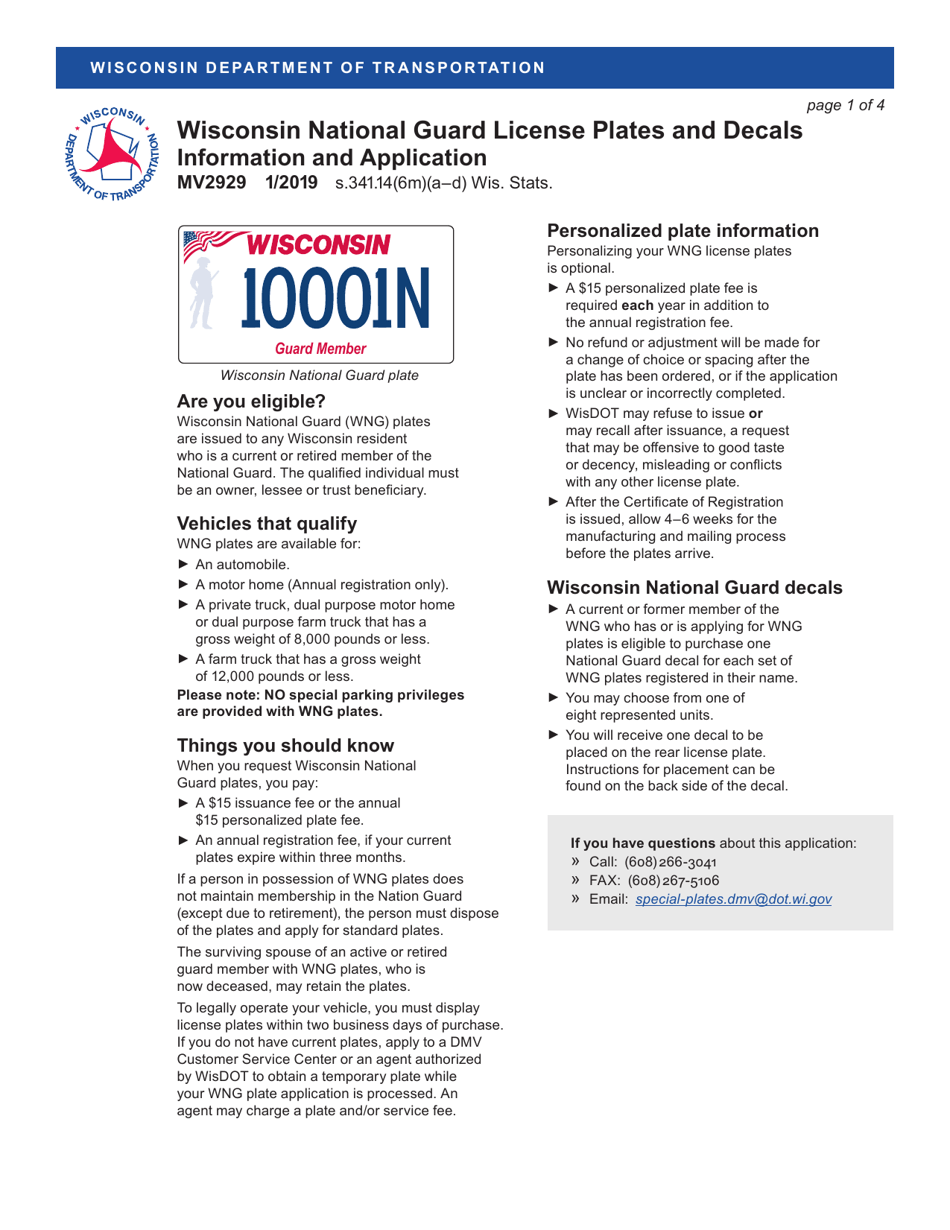 Form MV2929 - Fill Out, Sign Online and Download Fillable PDF ...