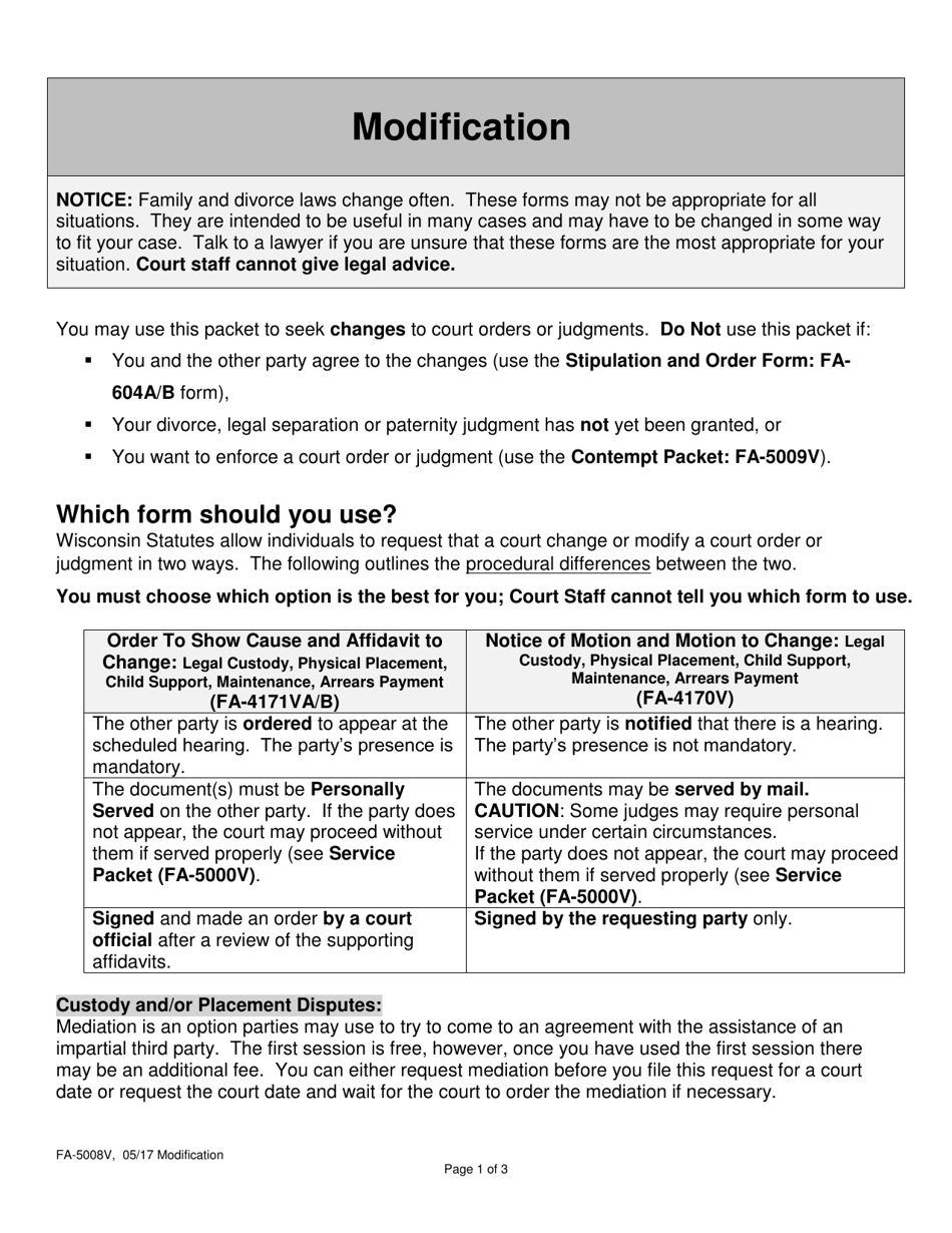 Form FA-5008V - Fill Out, Sign Online and Download Printable PDF ...