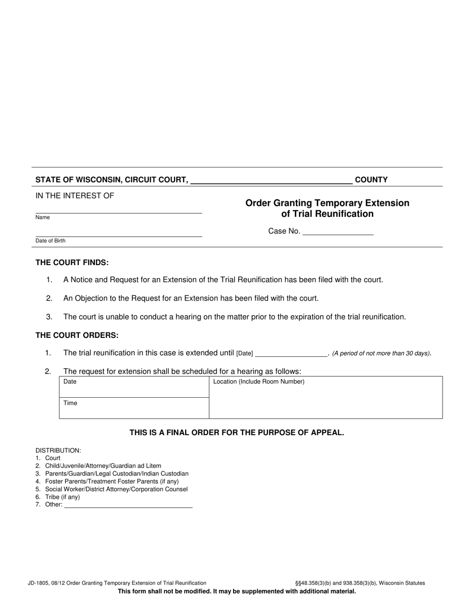 Form JD-1805 - Fill Out, Sign Online and Download Printable PDF ...