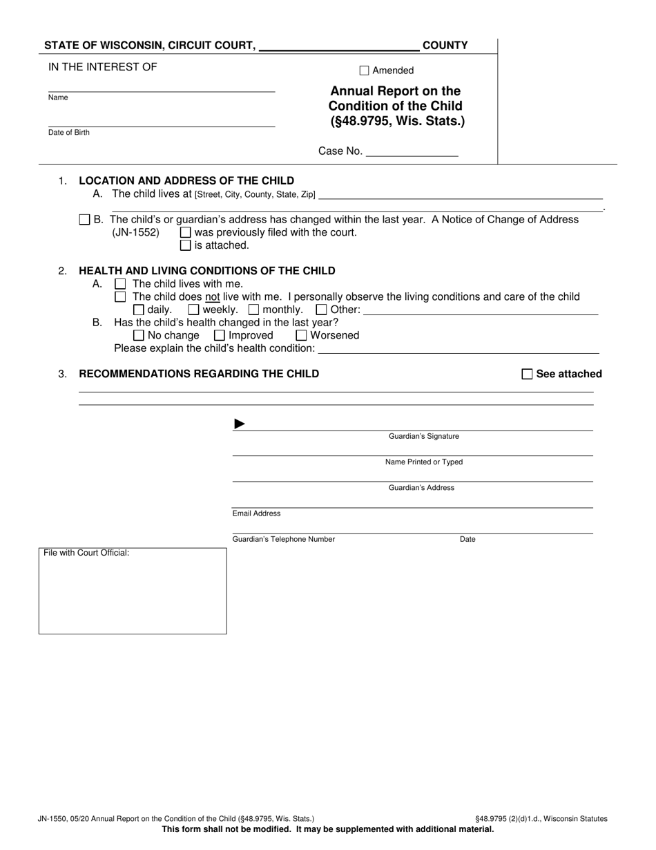 Form JN-1550 - Fill Out, Sign Online and Download Printable PDF ...