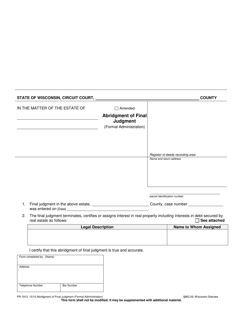Form PR-1913 - Fill Out, Sign Online and Download Printable PDF ...