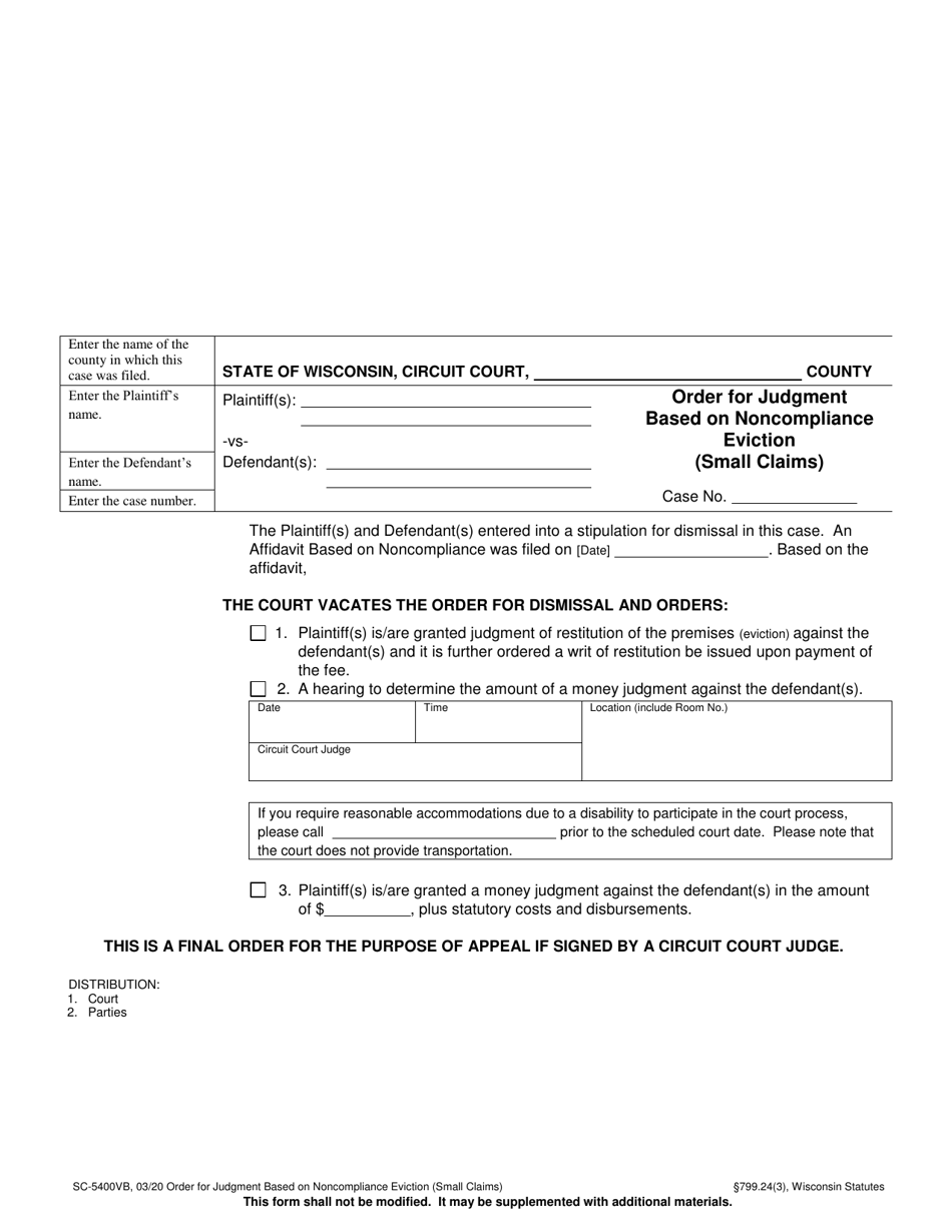 Form SC-5400VB - Fill Out, Sign Online and Download Printable PDF ...