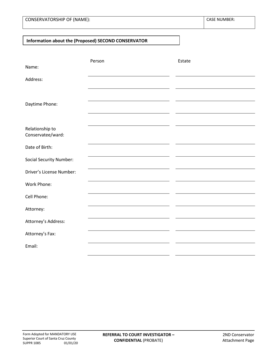 Form SUPPR1085 - Fill Out, Sign Online and Download Fillable PDF ...