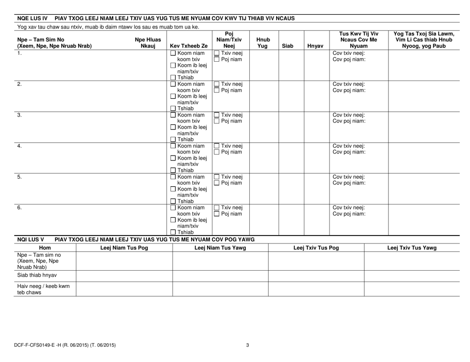 Form DCF-F-CFS0149-E-H - Fill Out, Sign Online and Download Printable ... Form DCF-F-CFS0149-E-H - Fill Out, Sign Online and Download Printable ...
