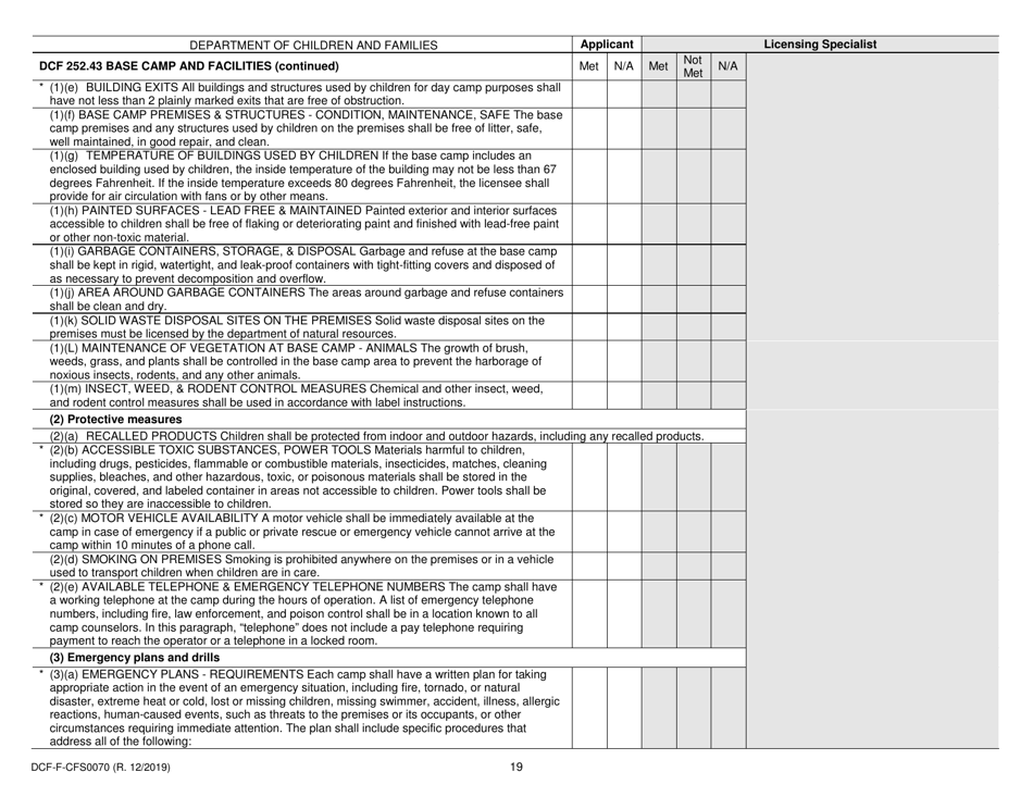 Form DCF-F-CFS0070 - Fill Out, Sign Online and Download Printable PDF ...