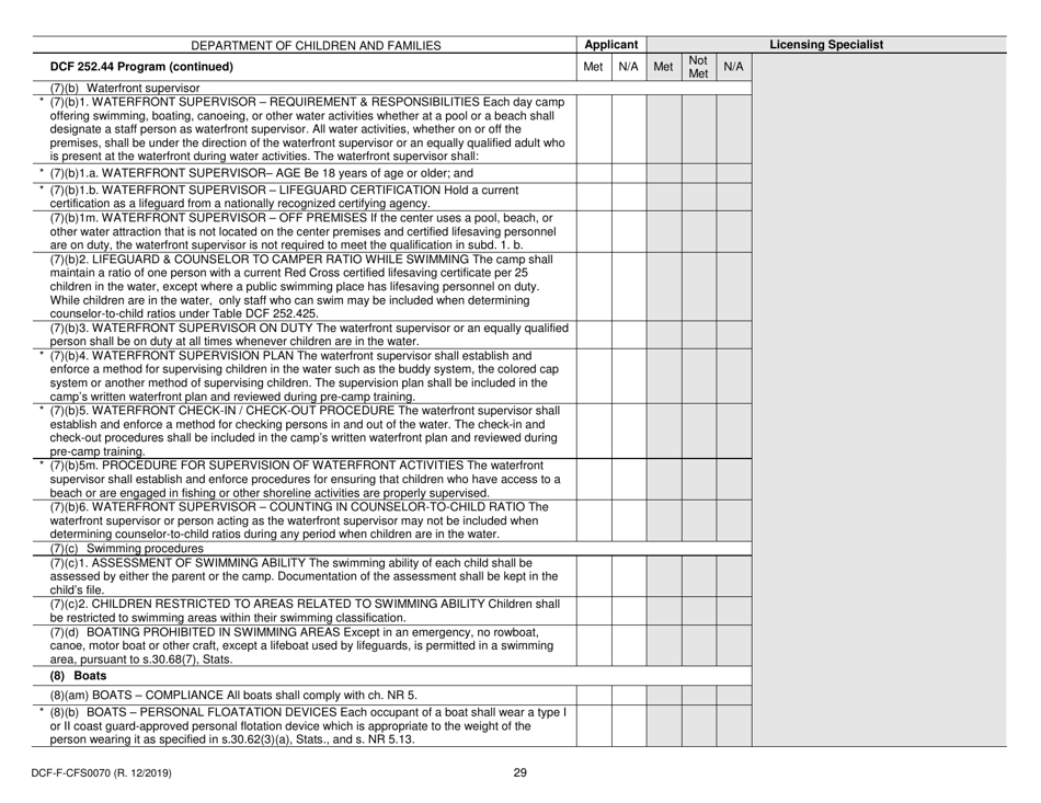 Form DCF-F-CFS0070 - Fill Out, Sign Online and Download Printable PDF ...