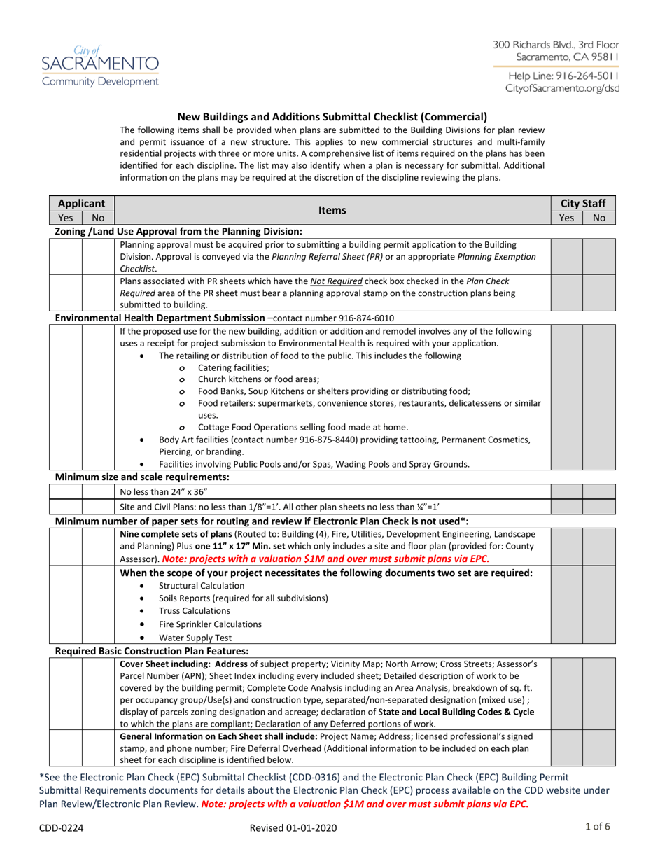 Form CDD-0224 - Fill Out, Sign Online and Download Printable PDF, City ...