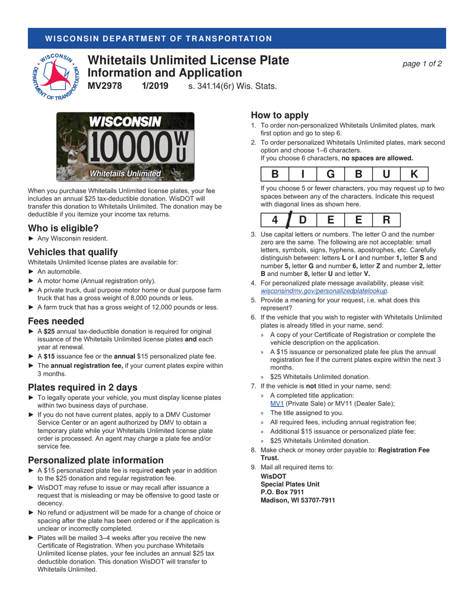 Form MV2978 - Fill Out, Sign Online and Download Fillable PDF ...