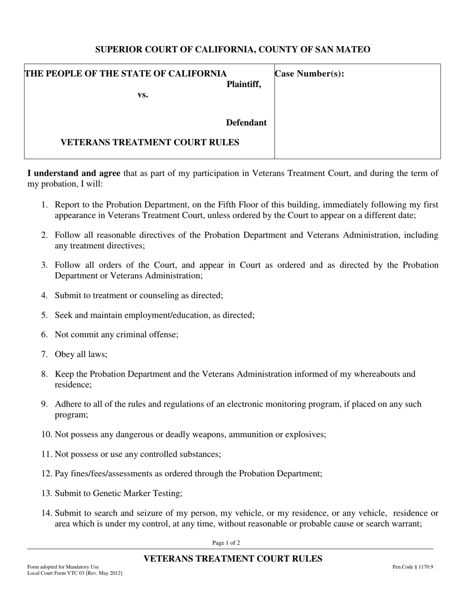 Form VTC-03 - Fill Out, Sign Online and Download Printable PDF, County ...