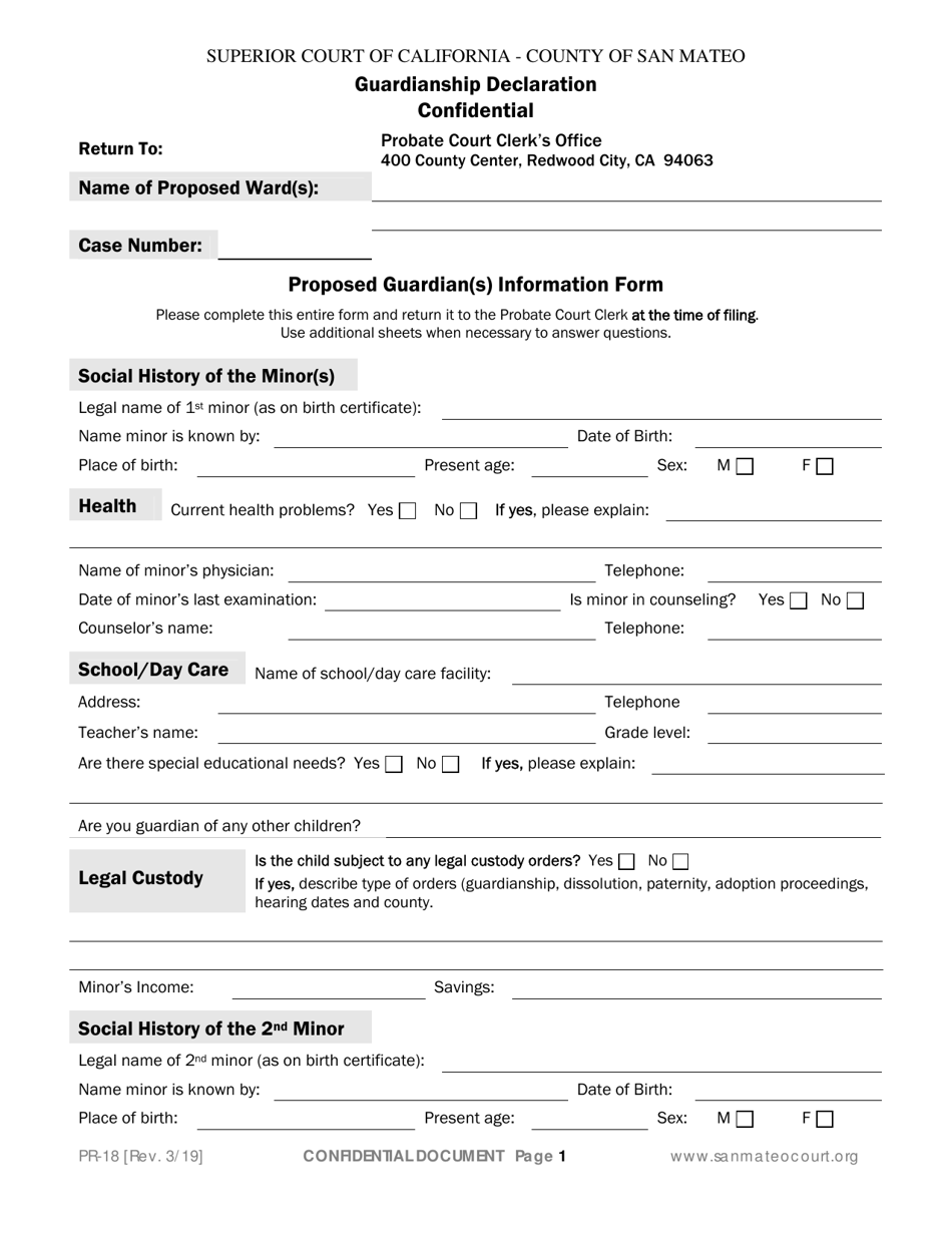Form PR-18 - Fill Out, Sign Online and Download Printable PDF, County ...
